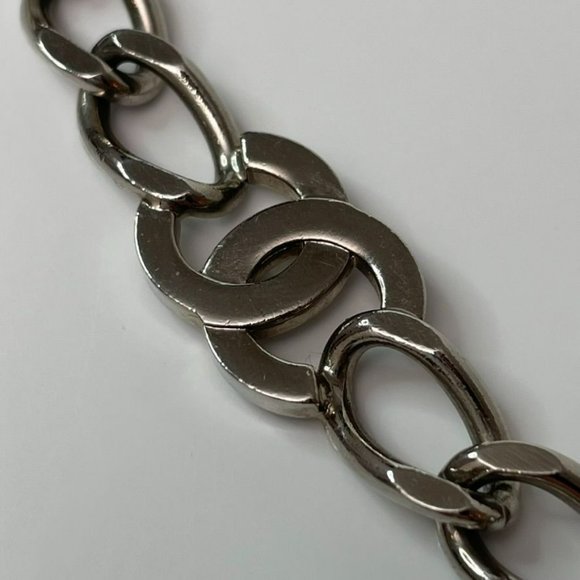 CHANEL | Accessories | Chanel 98p Vintage Silver Logo Cc Pendant Chain ...